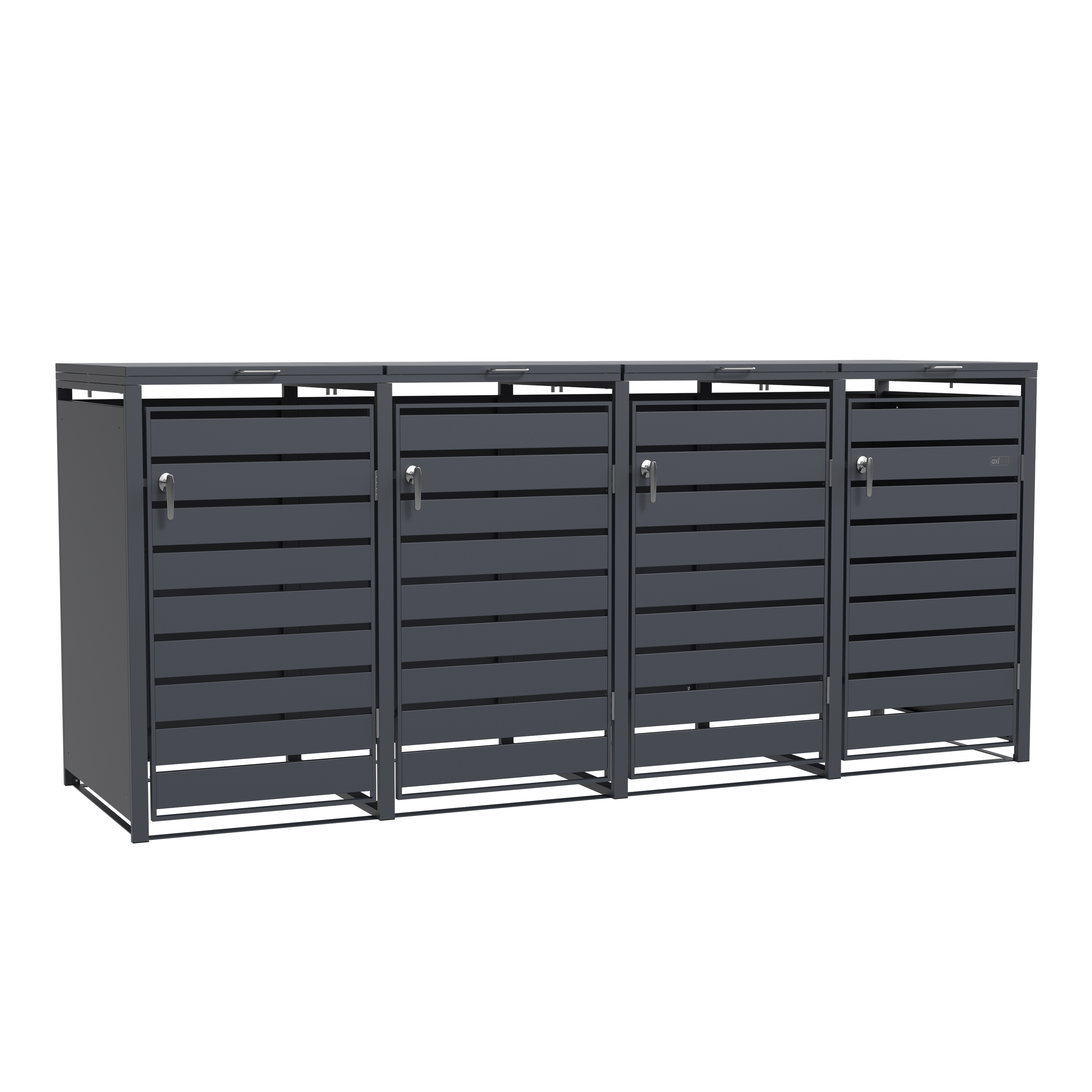 AXI Lucas Metal Garbage Bin Shed Anthracite - 4 Garbage Bins | 4 | A093.004.01